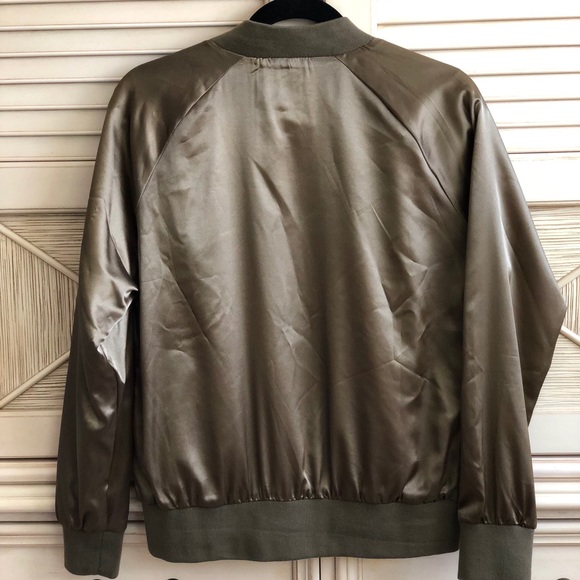 Emma & Posh | Jackets & Coats | Satin Bomber Jacket Army Green And ...